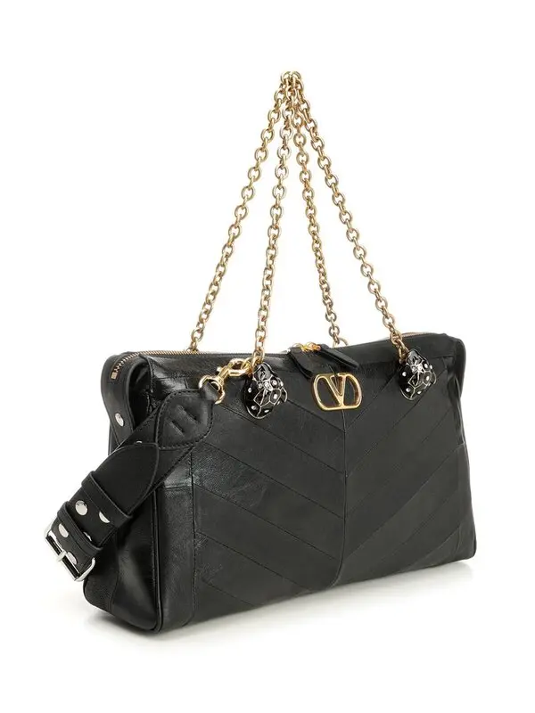 Valentino Garavani Medium Leather Bag With Panther Embellishment