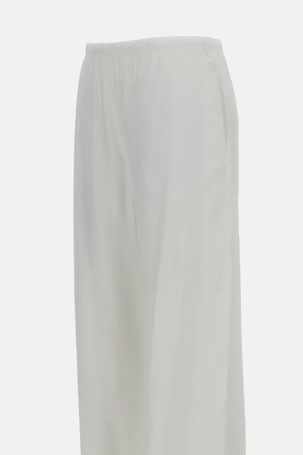 Max Mara Wide-leg Linen-blend Trousers - Multicolor