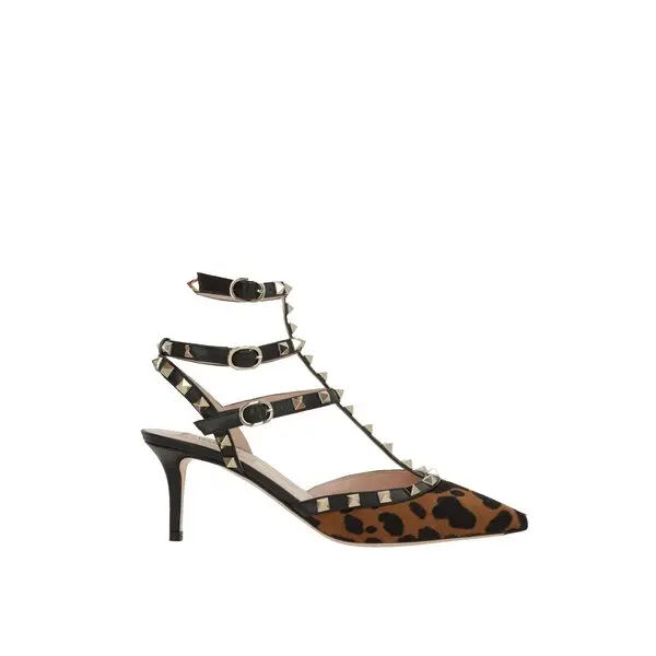 Valentino Garavani Rockstud Calf Hair Pumps - Black