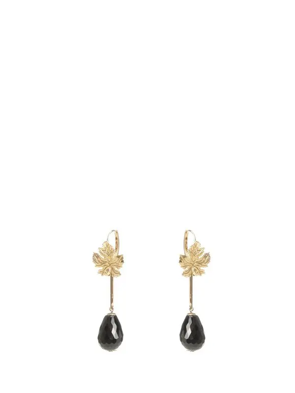 Celine Green Thumb Leaf Earring - Gold