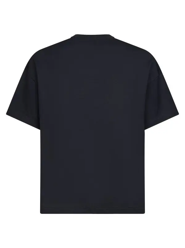 JIL SANDER Blue Lightweight Cotton Jersey Logo T-shirt - Multicolor