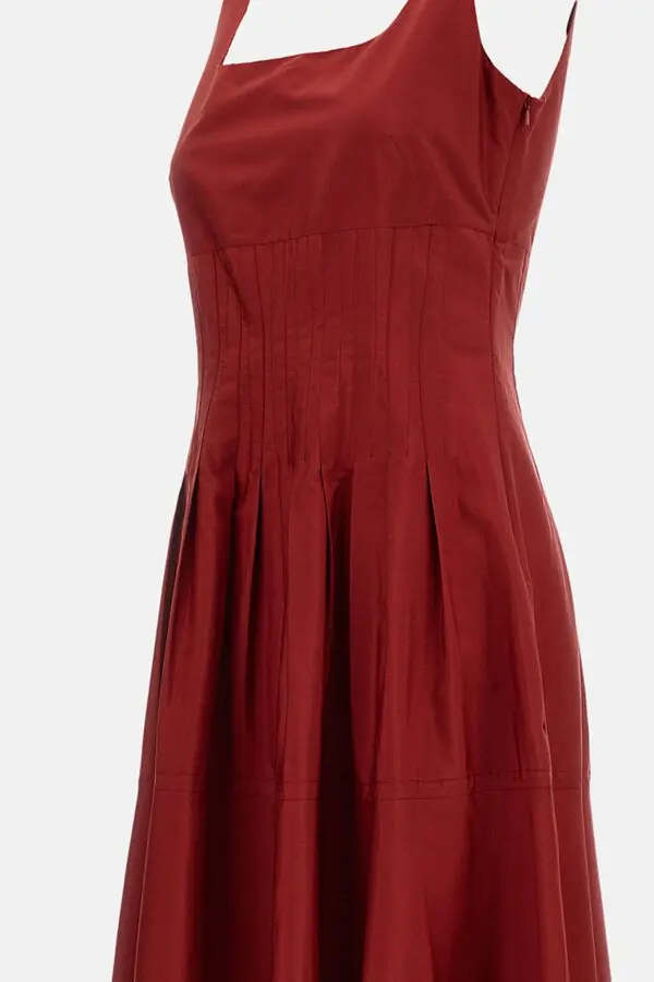 Max Mara Sleeveless Cotton Poplin Dress - Multicolor