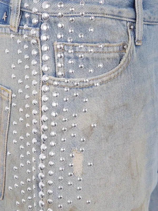 GOLDEN GOOSE Boyfriend Jeans With Rhinestone Embellishments - Multicolor