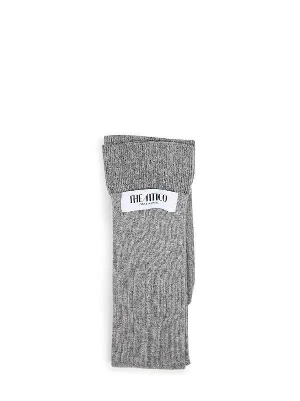 Attico Ribbed Stretch Cotton Long Socks - Multicolor