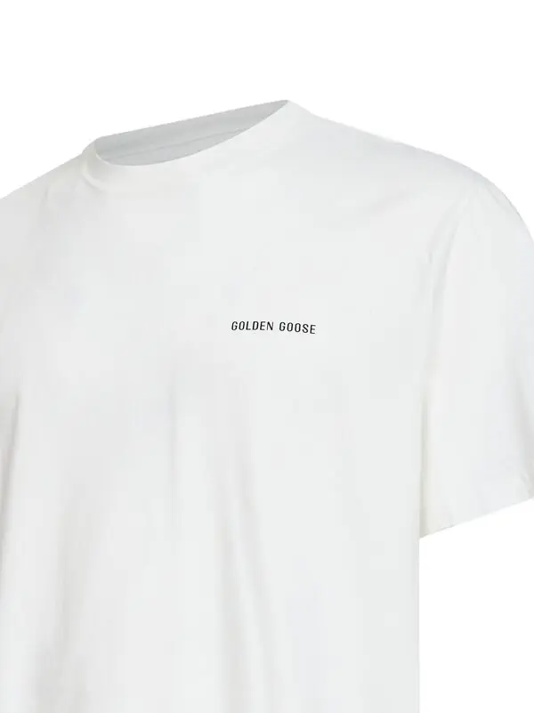 GOLDEN GOOSE White Cotton Jersey Journey T-shirt