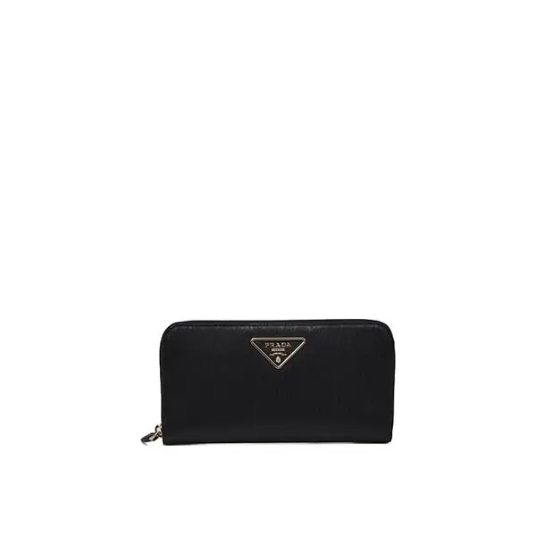 Prada Leather Logo Wallet - Black