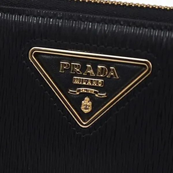 Prada Leather Logo Wallet - Black