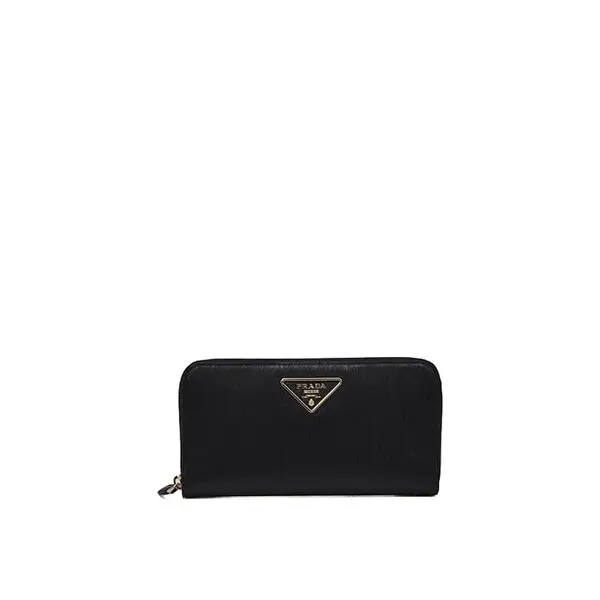 Prada Leather Logo Wallet - Black