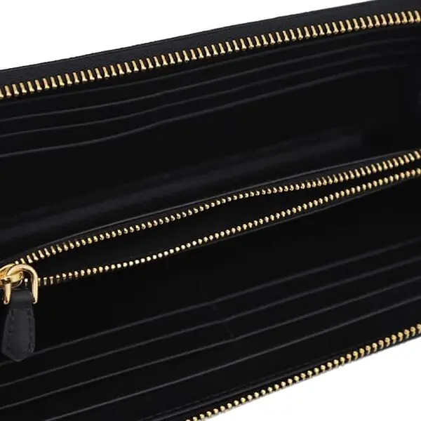 Prada Leather Logo Wallet - Black