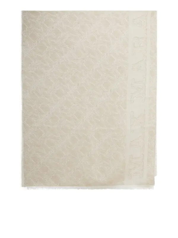 Max Mara Vetusta Wool And Silk Scarf With Jacquard Logo - Multicolor