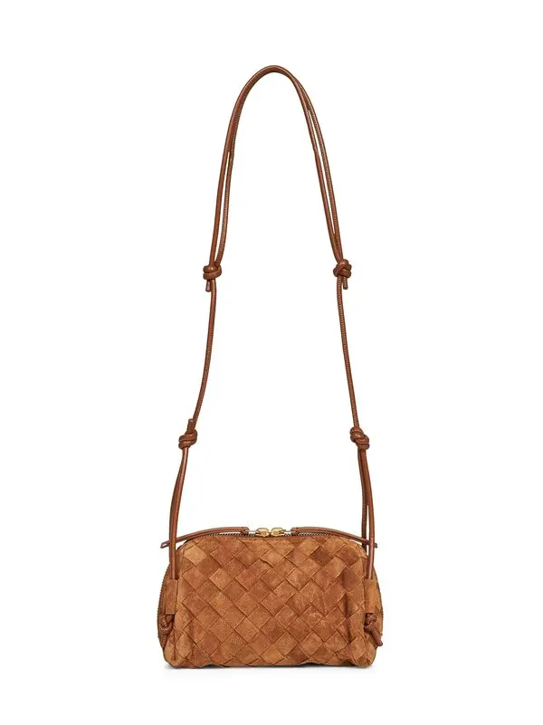 Bottega Veneta Amber Concert Pouch In Intrecciato Suede - Multicolor