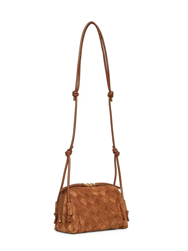 Bottega Veneta Amber Concert Pouch In Intrecciato Suede - Multicolor