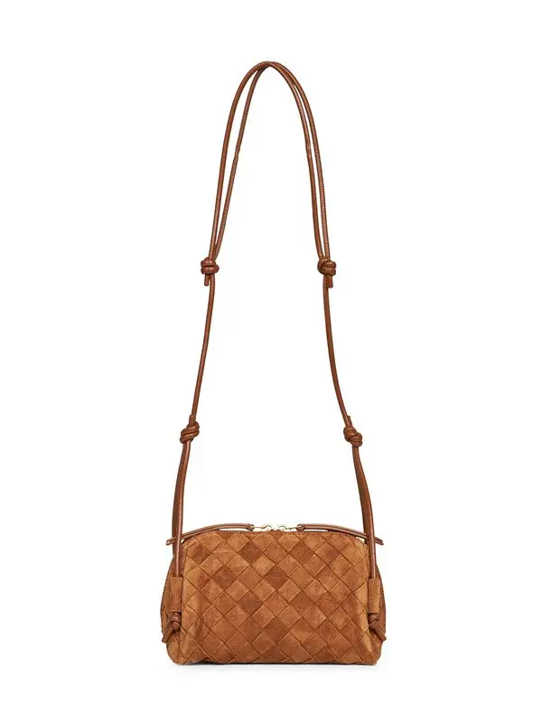Bottega Veneta Amber Concert Pouch In Intrecciato Suede - Multicolor