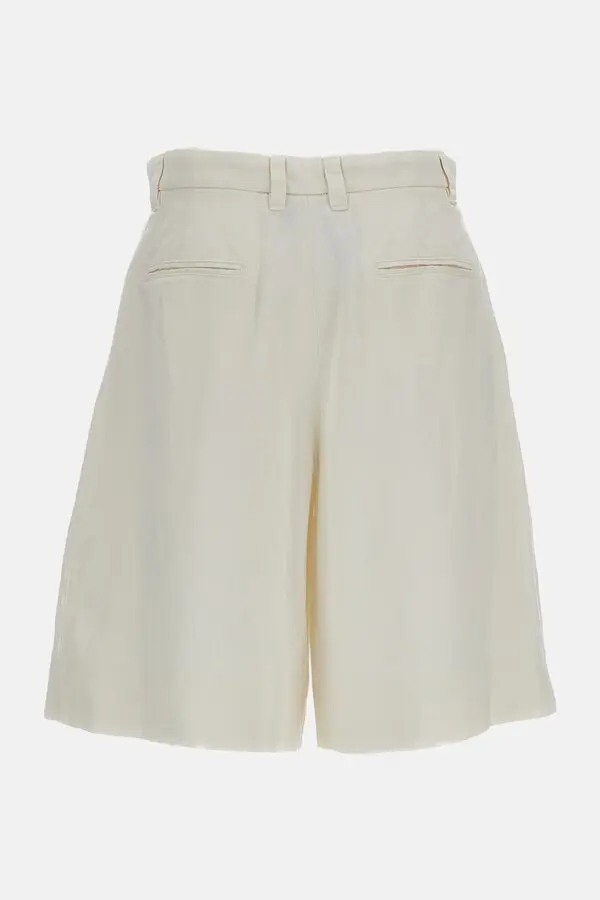 Max Mara Cotton Linen Blend Bermuda Shorts - Multicolor