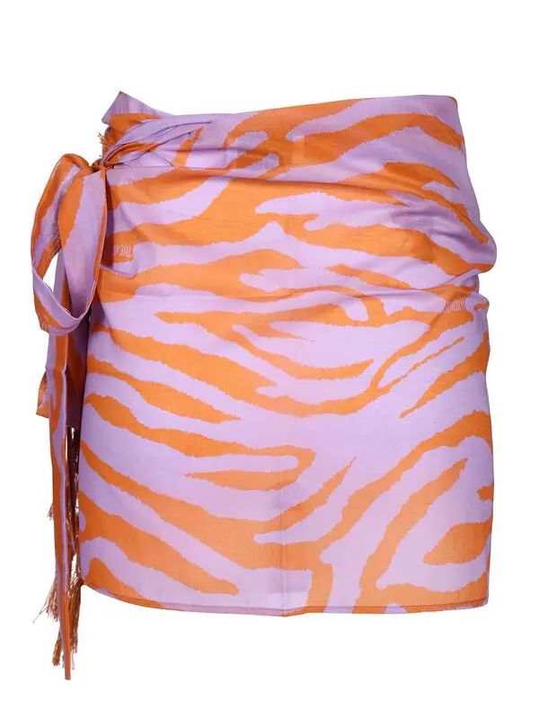 Attico Fluorescent Animal Print Cotton Pareo