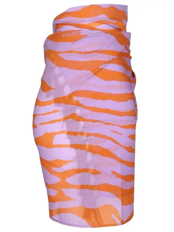 Attico Fluorescent Animal Print Cotton Pareo