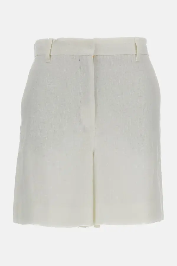 Max Mara Linen High Waist Shorts - Multicolor