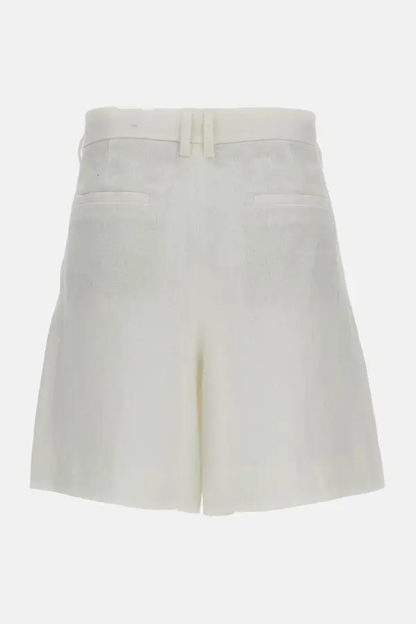 Max Mara Linen High Waist Shorts - Multicolor