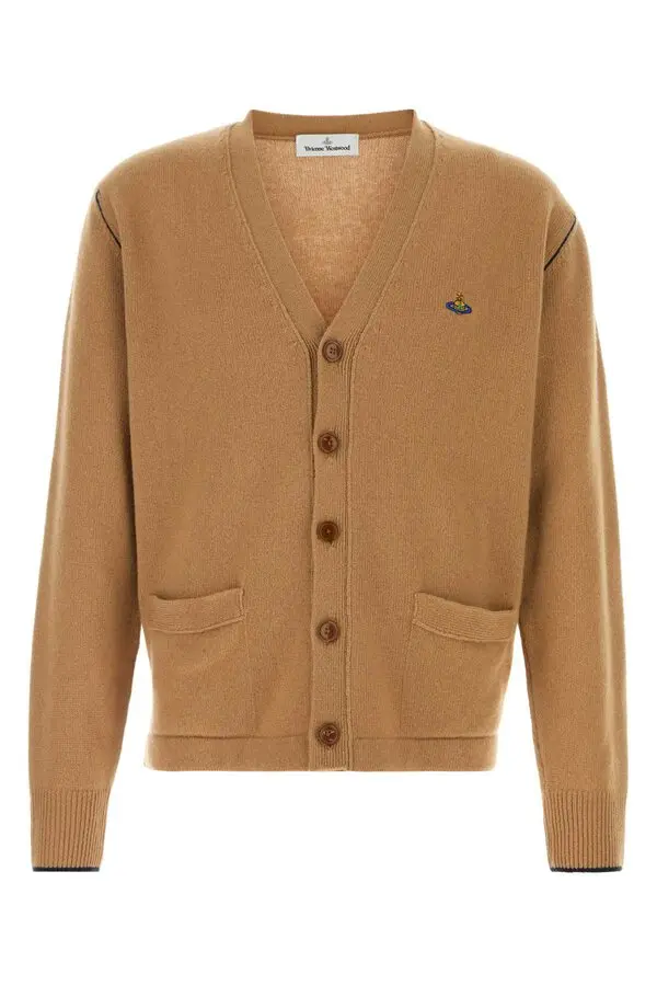 VIVIENNE WESTWOOD Camel Wool Blend Cardigan - Brown