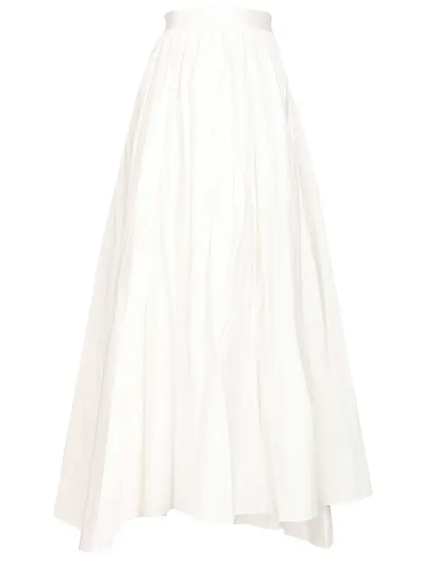 SELF-PORTRAIT Cotton Poplin Midi Skirt