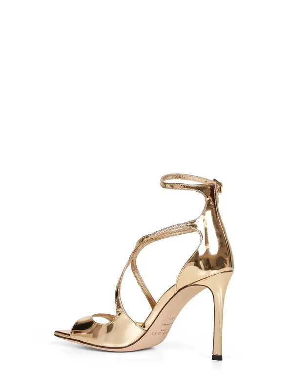JIMMY CHOO Azia 95 Metallic Leather Sandals - Multicolor
