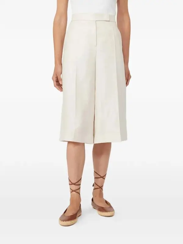 Max Mara Linen Cropped Wide Leg Pants