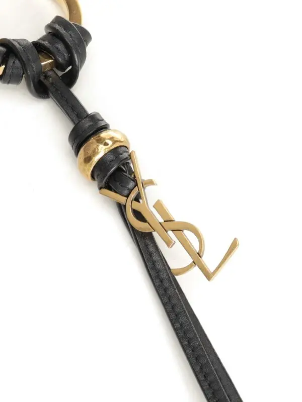 Saint Laurent Tassel Keychain With Cassandre Charm - Black