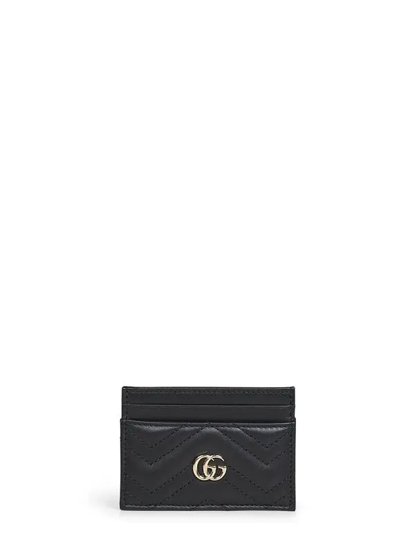 Gucci Black Gg Marmont Card Holder - Multicolor