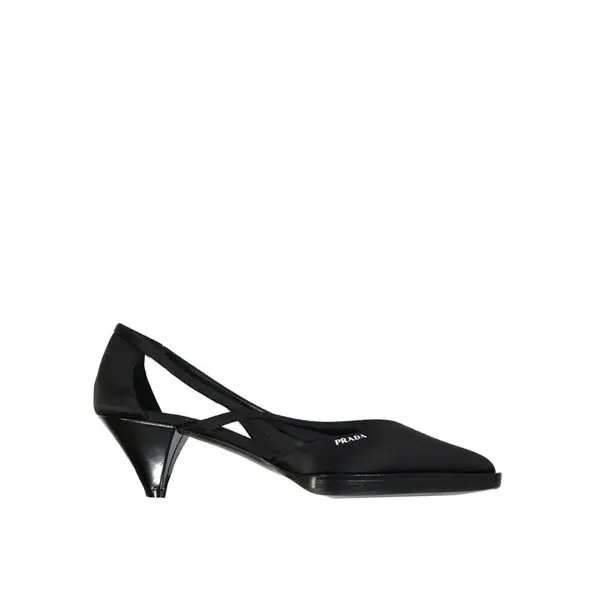 Prada 55mm Cut-out Satin Pumps - Black