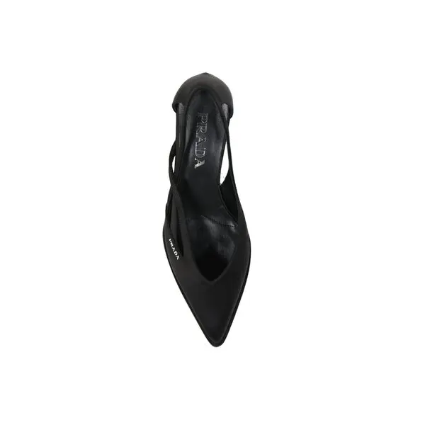 Prada 55mm Cut-out Satin Pumps - Black