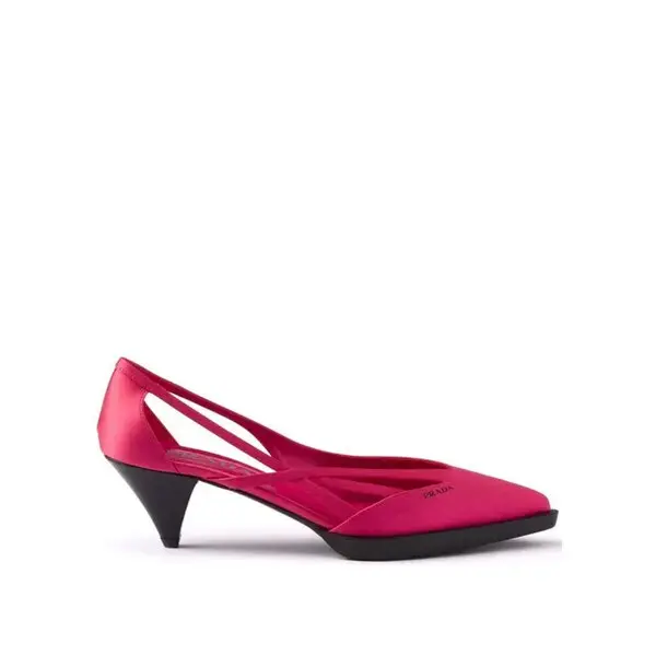 Prada 55mm Satin Cut-out Pumps - Pink