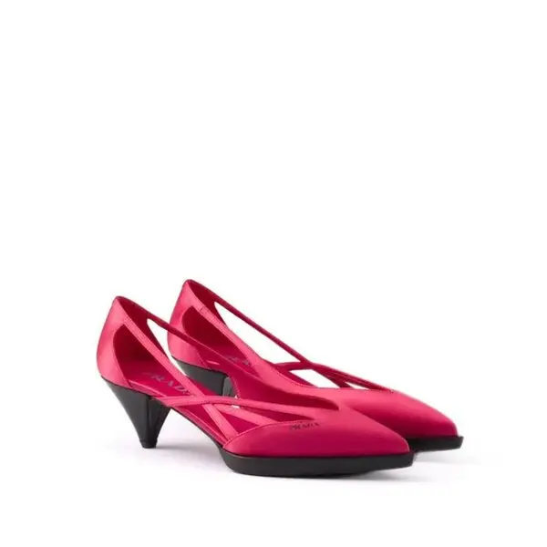 Prada 55mm Satin Cut-out Pumps - Pink