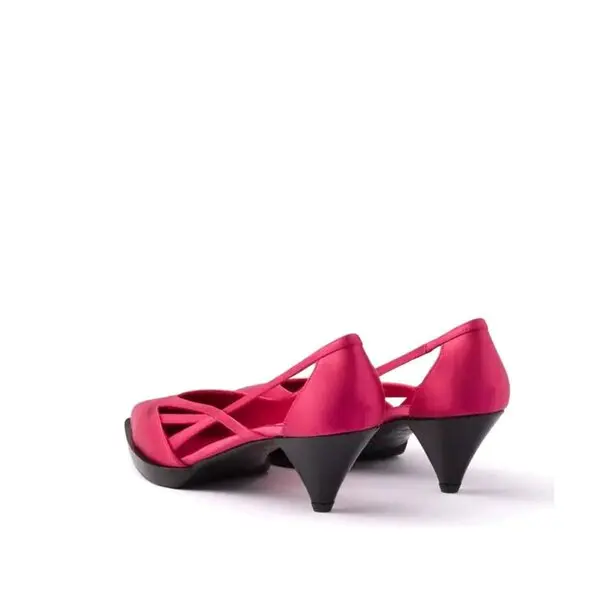 Prada 55mm Satin Cut-out Pumps - Pink