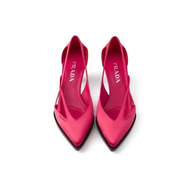 Prada 55mm Satin Cut-out Pumps - Pink