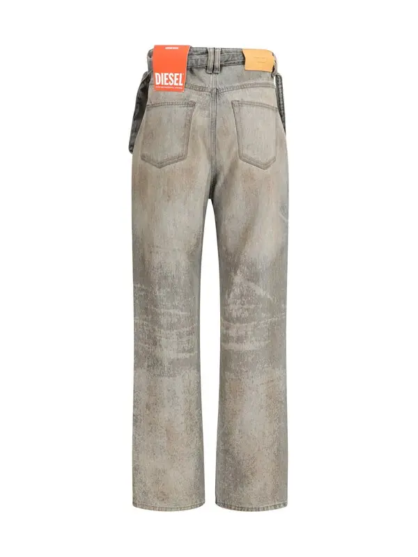 DIESEL® Slim Fit Jeans With Double Layer Detailing - Gray