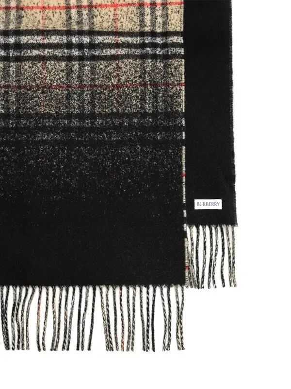 Burberry Cashmere Scarf With Shaded Check