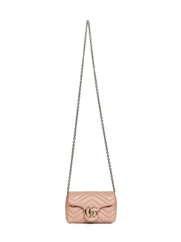Gucci Pinky Beige Gg Marmont Mini Shoulder Bag - Multicolor