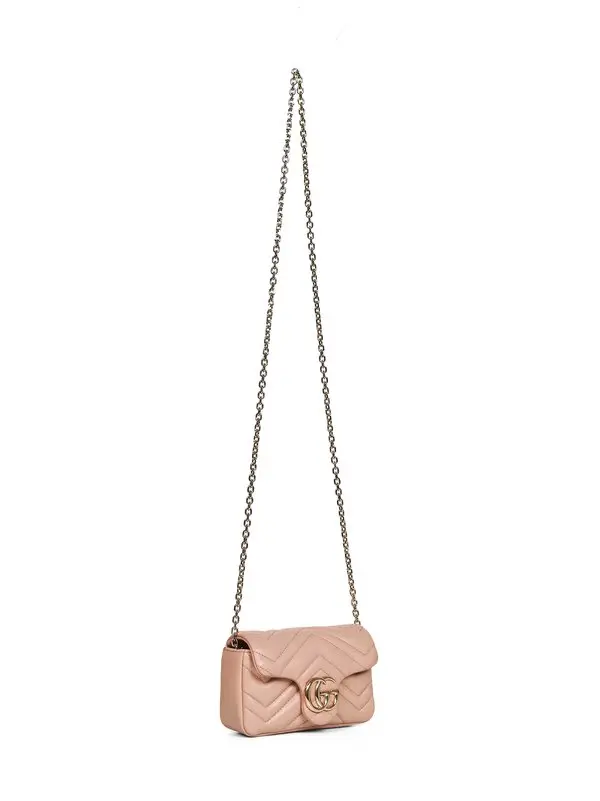 Gucci Pinky Beige Gg Marmont Mini Shoulder Bag - Multicolor