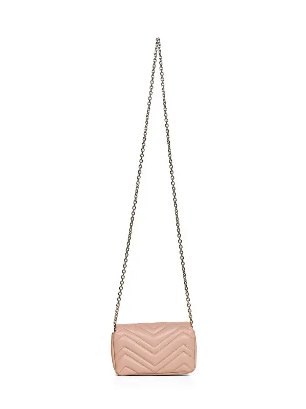 Gucci Pinky Beige Gg Marmont Mini Shoulder Bag - Multicolor