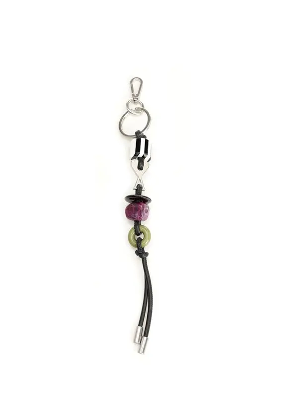 Ami Leather And Metal Pearl Keychain - Multicolor