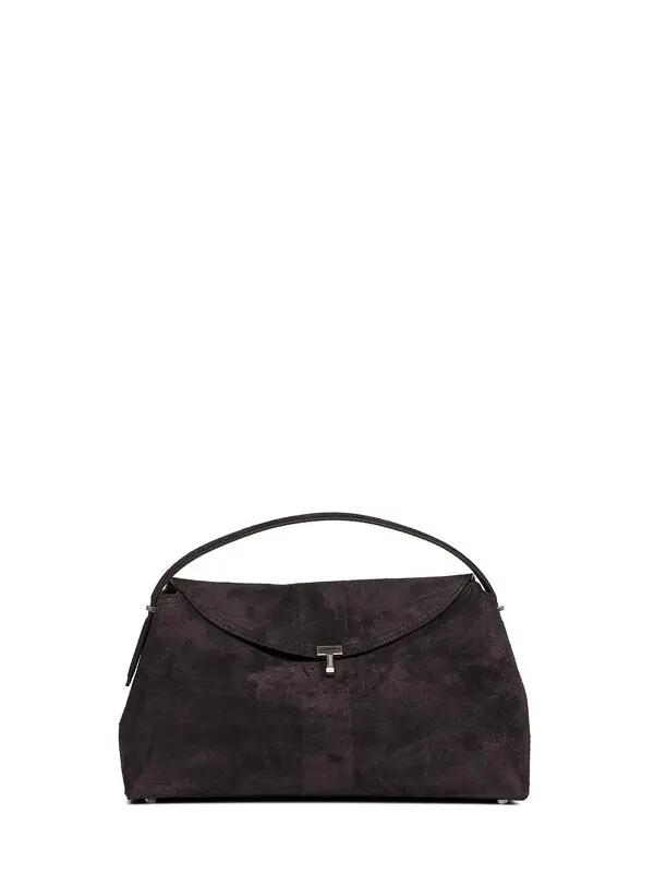 TOTEME Espresso T-lock Suede Top Handle Bag - Multicolor