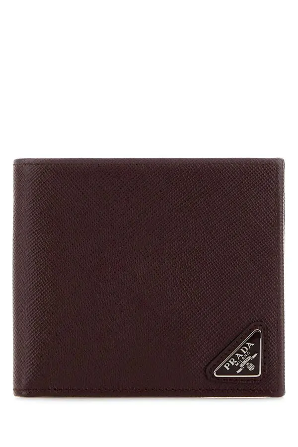 Prada Burgundy Leather Wallet - Red