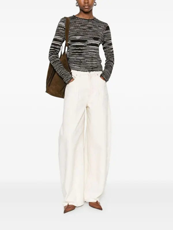 Missoni Wool Blend Horizontal Stripe Crewneck Sweater