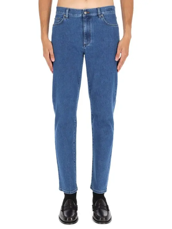 Zegna Jeans Roccia, Slim Fit, Cotton Blend - Blue