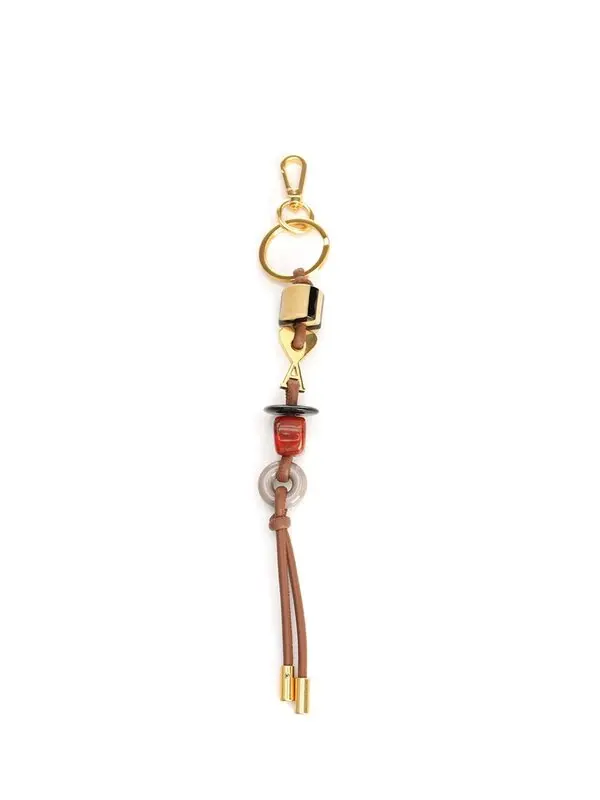 Ami Leather And Metal Pearl Keychain - Multicolor