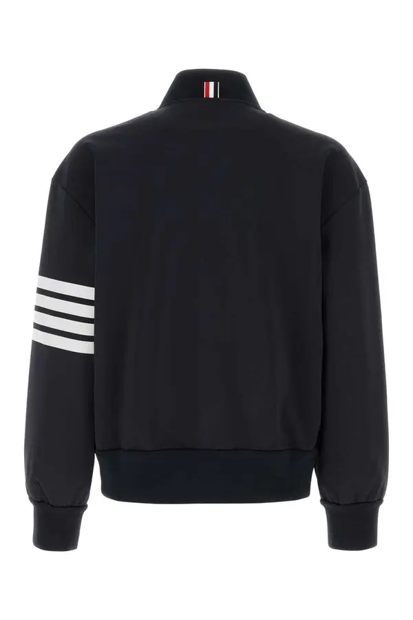 Thom Browne Midnight Stretch Viscose Blend Bomber Jacket - Blue