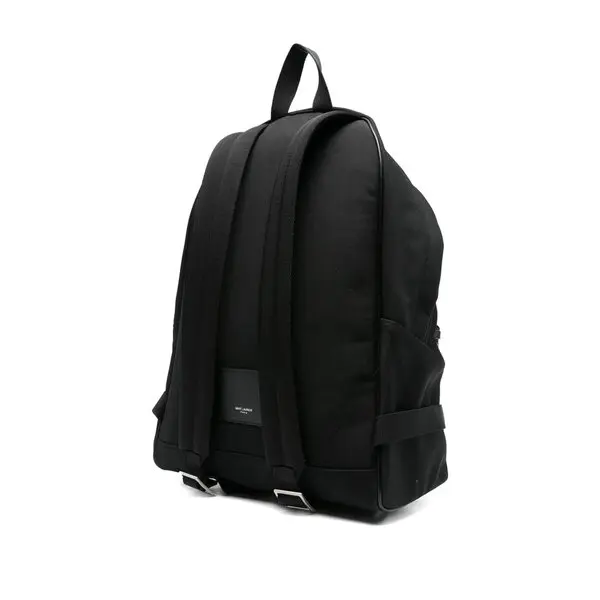Saint Laurent Leather Trimmed Backpack - Black