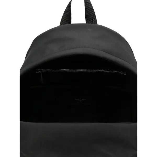 Saint Laurent Leather Trimmed Backpack - Black