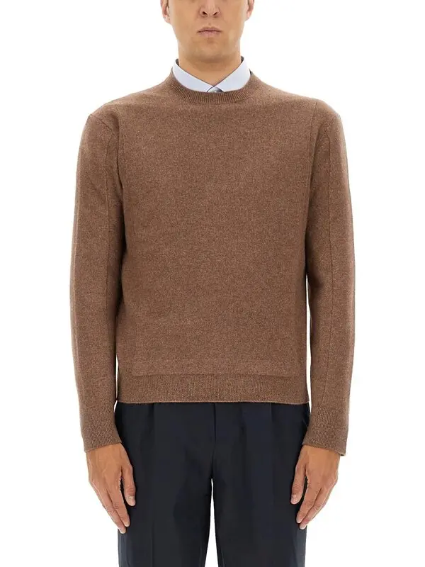 Zegna Wool And Cashmere Crew Neck Sweater - Brown