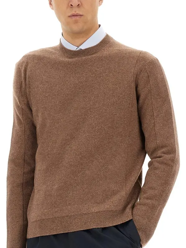 Zegna Wool And Cashmere Crew Neck Sweater - Brown